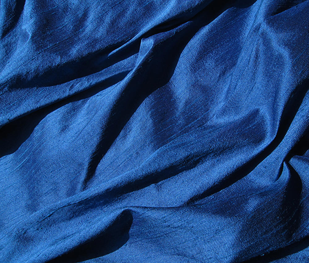 Sapphire Blue Silk Dupioni Fabric | ChadQuilt